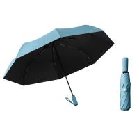 China 190T Nylon Fabric Triple Fold Umbrella for Windproof Support and Logo Customization for sale