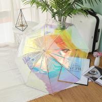 China Craftsman Design Glitter Effect Magic Change Color Reflective Multicolor POE Umbrella for sale