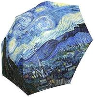 China 3 Fold Manual Open Pongee Panel Umbrella Oil Painting Museum Gift Umbrella Manual Close for sale