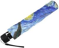 China 3 Fold Manual Open Pongee Panel Umbrella Oil Painting Museum Gift Umbrella Manual Close for sale