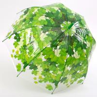 China Long Handle Straight Umbrella with Maple Leaf Apollo Transparent Material Design for sale