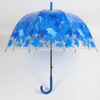 China Long Handle Straight Umbrella with Maple Leaf Apollo Transparent Material Design for sale