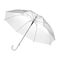 China Transparent Fabric Auto Open Customized Straight Umbrella for Promotion Advertising for sale