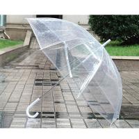China Transparent Fabric Auto Open Customized Straight Umbrella for Promotion Advertising for sale