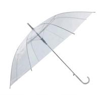 China Transparent Fabric Auto Open Customized Straight Umbrella for Promotion Advertising for sale