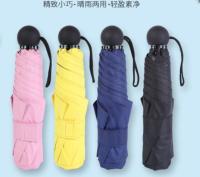 China Pongee Panel Triple Fold Umbrella for Sun Protection and Advertising Customization for sale