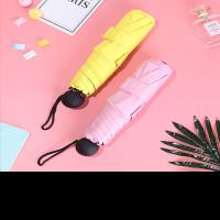 China Pongee Panel Triple Fold Umbrella for Sun Protection and Advertising Customization for sale