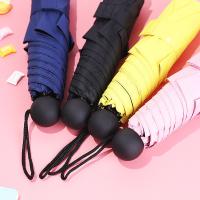 China Pongee Panel Triple Fold Umbrella for Sun Protection and Advertising Customization for sale