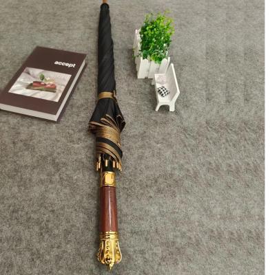 China Travel Occasion Marbleized Handle Umbrella in Golden and Black with Custom Print for sale