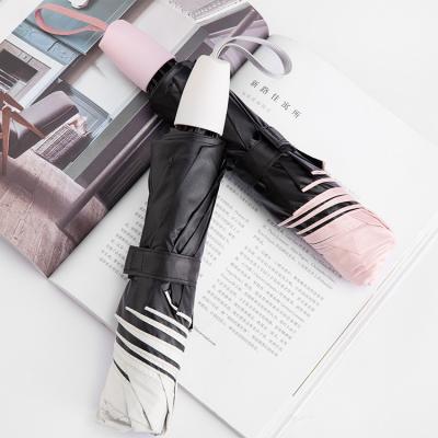 China 21Inches*8k Sun Umbrella Three Folding Creative Cartoon Vinyl Gift Umbrella Free Shipping for sale