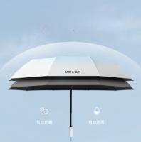 China 8k Gradual Color Three Fold Titanium Silver Rubber Sunblock Umbrella for Female Needs for sale