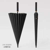 China Large Fiberglass Frame 24-Bone Automatic Umbrella with Straight Rod and Long Handle for sale