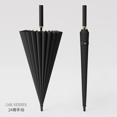 China Large Fiberglass Frame 24-Bone Automatic Umbrella with Straight Rod and Long Handle for sale