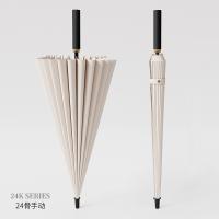 China Large Fiberglass Frame 24-Bone Automatic Umbrella with Straight Rod and Long Handle for sale