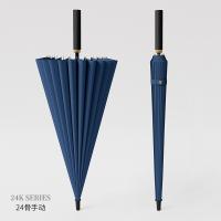 China Large Fiberglass Frame 24-Bone Automatic Umbrella with Straight Rod and Long Handle for sale