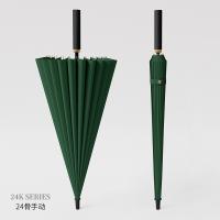 China Large Fiberglass Frame 24-Bone Automatic Umbrella with Straight Rod and Long Handle for sale