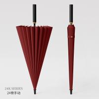 China Large Fiberglass Frame 24-Bone Automatic Umbrella with Straight Rod and Long Handle for sale