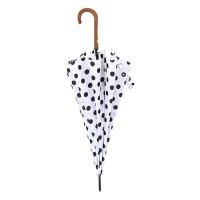 China Long Handle Printed Umbrella with Solid Wood Curved Handle and 190T-50D Pongee Fabric for sale