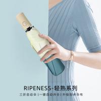 China Rubber Coated Handle Gift Triple Fold Umbrella with Customized Designs Logo Printing for sale