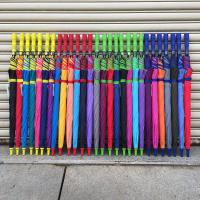 China Direct Semi-automatic Long Handle Golf Umbrella with Contemporary Color Fiber Design for sale