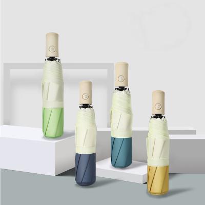 China Customized Color Automatic 3 Folding Umbrella with Self-Opening and Closing Mechanism for sale