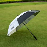 China Super Light Automatic Double Layer Wind Protection Golf Umbrella 30 Inch and EVA Handle for sale