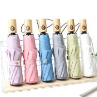 China Japanese Art Fan Three-Fold Anti-Wind Wooden Handle Umbrella for Strong Protection for sale