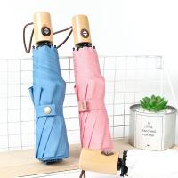 China Japanese Art Fan Three-Fold Anti-Wind Wooden Handle Umbrella for Strong Protection for sale
