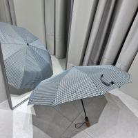 China 190T Pongee Fabric Plaid Pattern Business Gift Custom Logo 10rib Wooden Handle Umbrella for sale