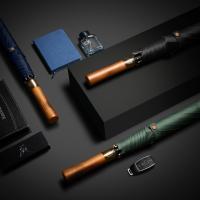 China Fibreglass Shaft Wood Auto Straight Umbrella Windproof Male and Female Large Long Handle for sale