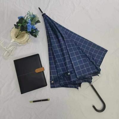 China 190T Pongee Fabric Plaid Texture Umbrella for Rainy Days and Business Advertising for sale