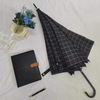 China 190T Pongee Fabric Plaid Texture Umbrella for Rainy Days and Business Advertising for sale