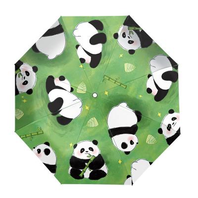 China Fully-automatic Panda Design Umbrella for Children and Adults 3 Fold Auto Open Waterproof for sale