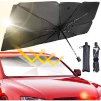 China Steel Shaft Car Sunshade for Front Windshield and Sun Protection 140cm Open Diameter for sale