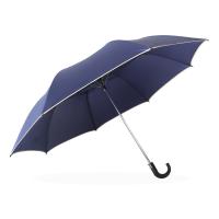 China 27 inch Semi Auto Open J Shape Plastic Handle 2 Folding Umbrella Windproof and Durable for sale