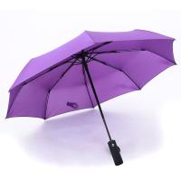 China 210T Polyester Three-folding Umbrella with ABS Plastic Handle and Waterproof Fabric for sale