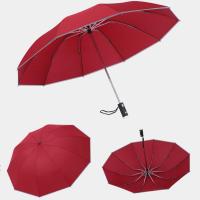 China Customized Designs Accepted Windproof Three-Folding Automatic Umbrella with LED Flashlight for sale