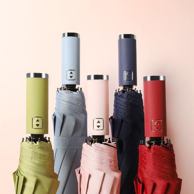 China Auto Market Mental Shaft Sun Umbrella with Customized Logo and UV Black Coated Fabric for sale