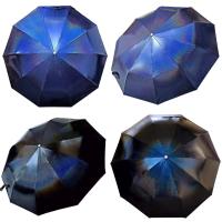 China Customization Logo Printed Windproof Umbrellas Alloy Handle Magic Three Fold Umbrella for sale
