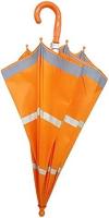 China Kids' Blue Windproof and Rainproof Reflective Umbrella Straight Design Fiberglass Ribs for sale