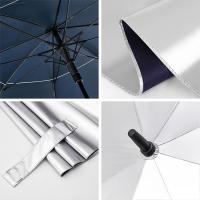 China Windproof UV Blocking Golf Umbrella with All-fiber Ribs and False Double Layer Design for sale