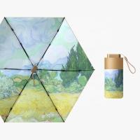 China 6 Folding Mini Tiny Popular Umbrella with Champaign Gold Handle and All in 1 Function for sale