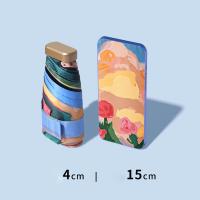 China 6 Folding Mini Tiny Popular Umbrella with Champaign Gold Handle and All in 1 Function for sale