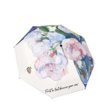 China 6 Folding Mini Tiny Popular Umbrella with Champaign Gold Handle and All in 1 Function for sale