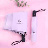 China Customized Printing Advertise Paraguas Paradols Gift Travel Dual-used 3 Folding Umbrella for sale