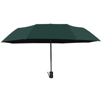 China Custom Logo Manufacturing 3 Fold Auto Umbrella with UV Protection in Black 21