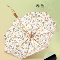 China Unique Three Fold Sun and Rain Protection Umbrella with Silver Titanium Rubber Design for sale