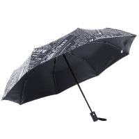 China Newspaper Printing Umbrella with Customized Logo 3 Fold UV Resistant Fiberglass Frame for sale