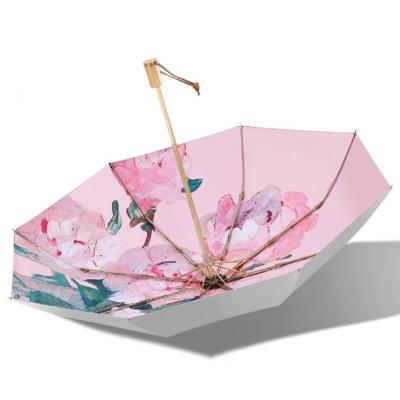 China Market Popular Customized Logo Polyester Female Umbrella UV Blocking and Dual Purpose for sale
