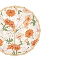China Sunscreen Waterproof Travel Umbrella with Automatic Open 8K Light Ribs Flower Painting for sale